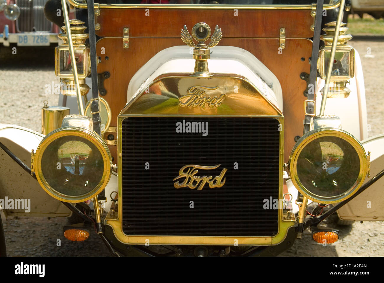 Radiator and headlamps of a 1911 Model T Ford Stock Photo - Alamy