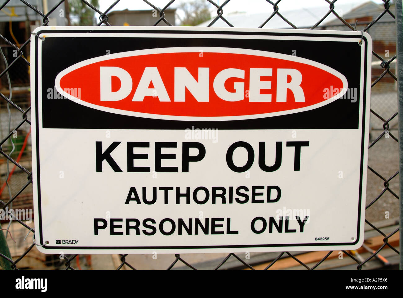 Keep Out Sign On Fence