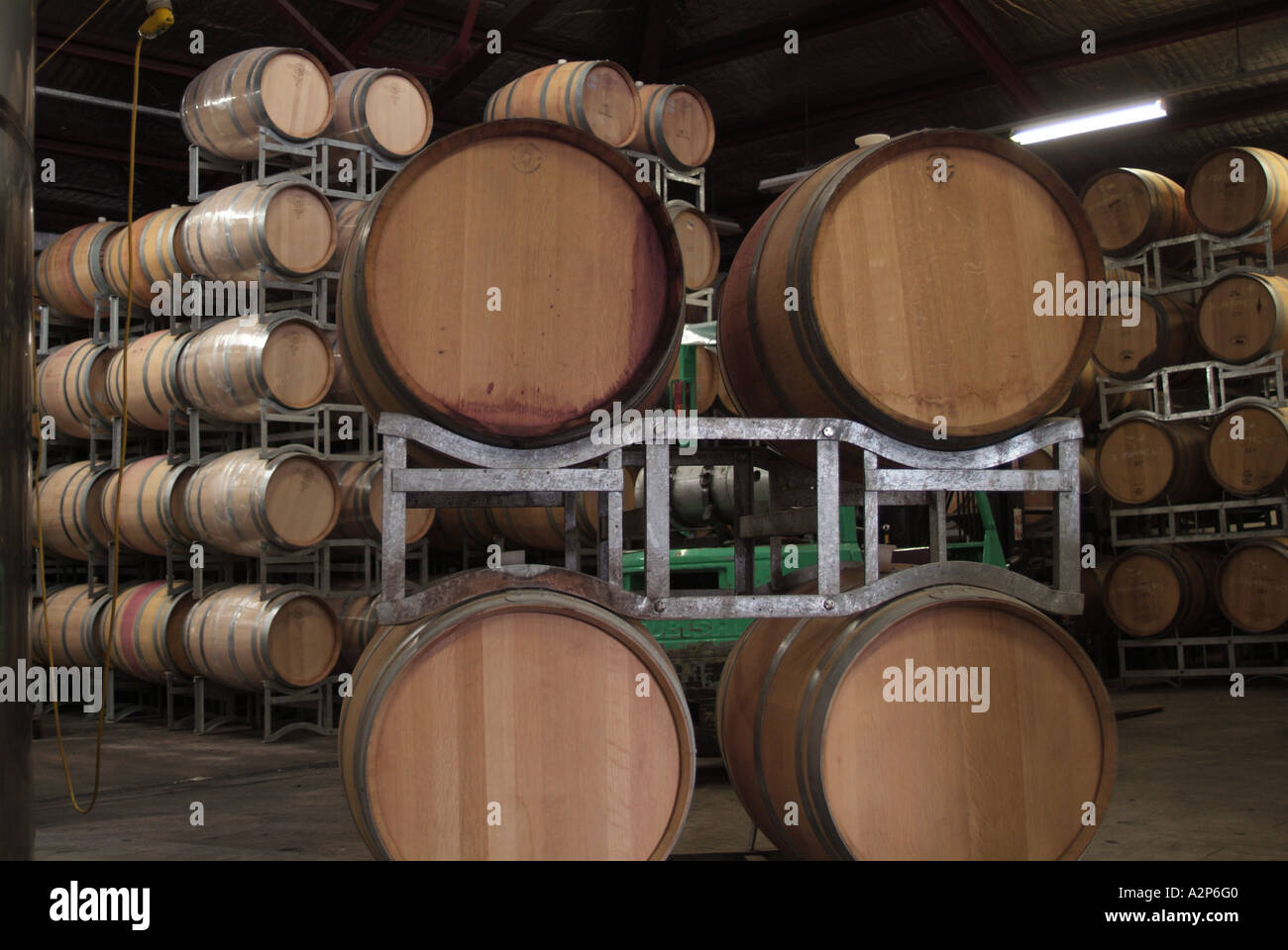 wine barrels in a winery storage cellar Stock Photo - Alamy