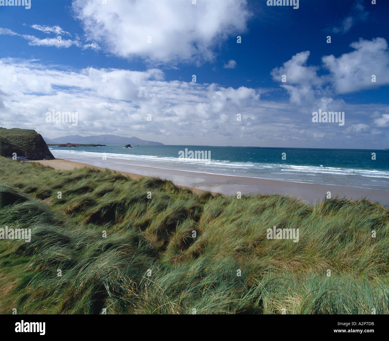 atlantic waves roll onto irelands sandy west coast beaches, beauty in ...