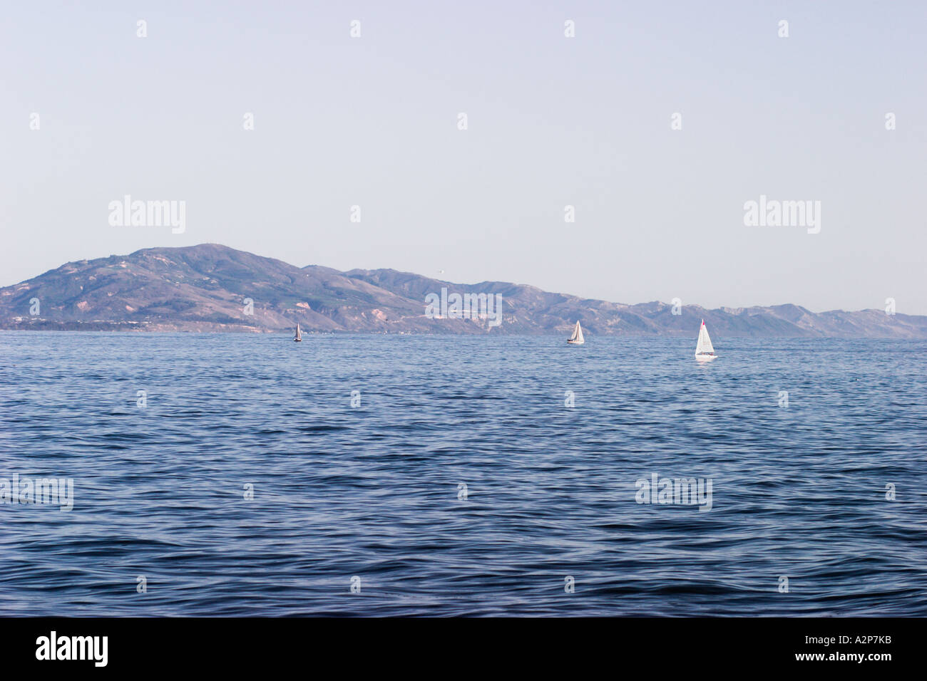 Sail boat in the Santa Barbara Channel Stock Photo - Alamy