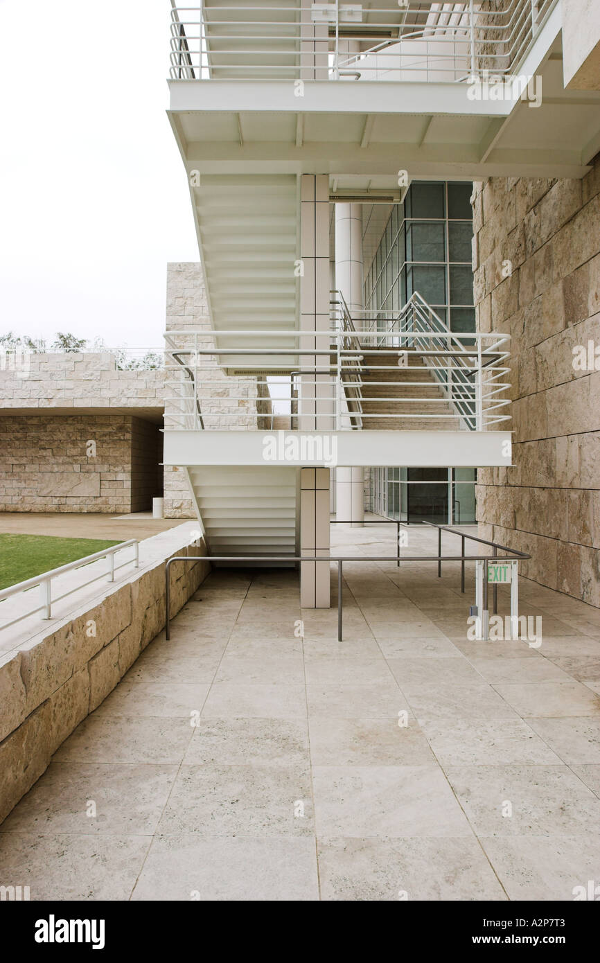 A staircase at the J. Paul Getty Museum in Los Angeles, CA Stock Photo ...