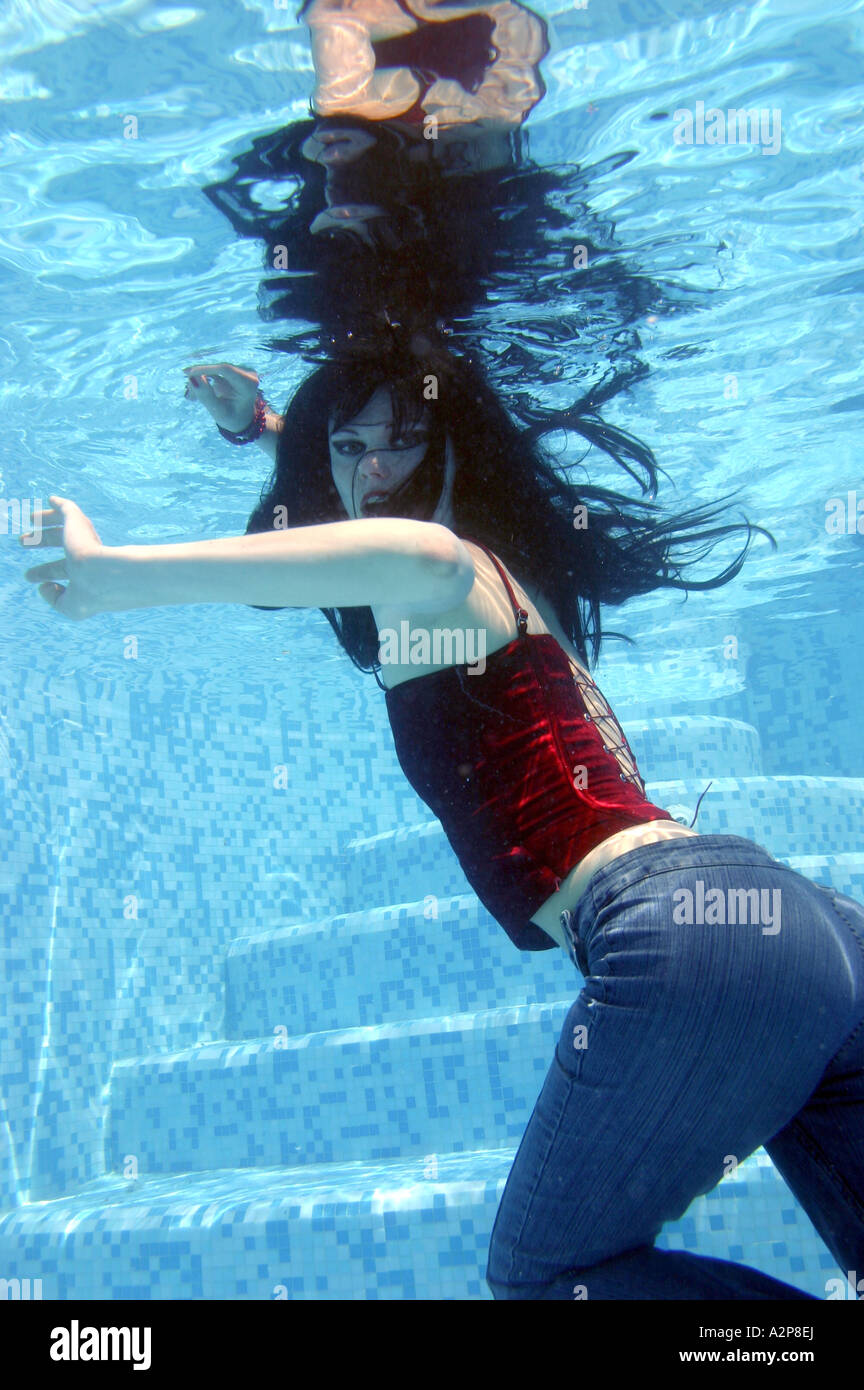 naiad in swimmingpool Stock Photo - Alamy