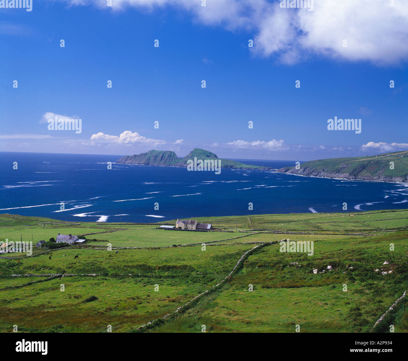atlantic sea meets the irish scenic coast on irelands scenic landscape ...