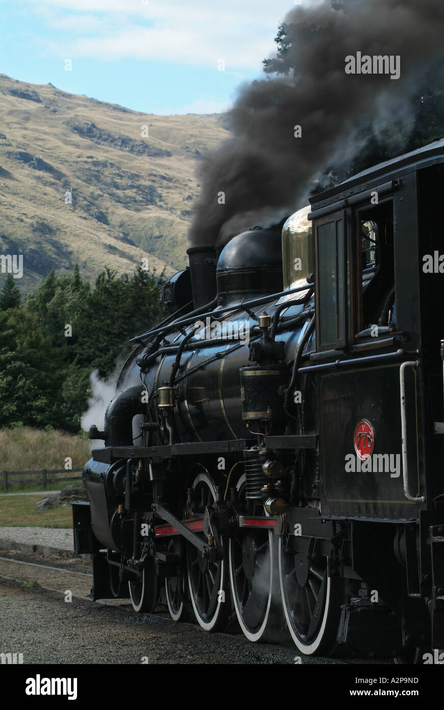 Kingston Flyer steam train in New Zealand Stock Photo - Alamy