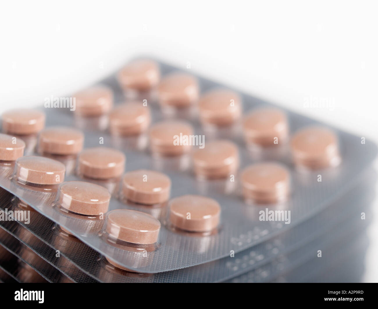 Tablets in a blister pack selective focus Stock Photo - Alamy