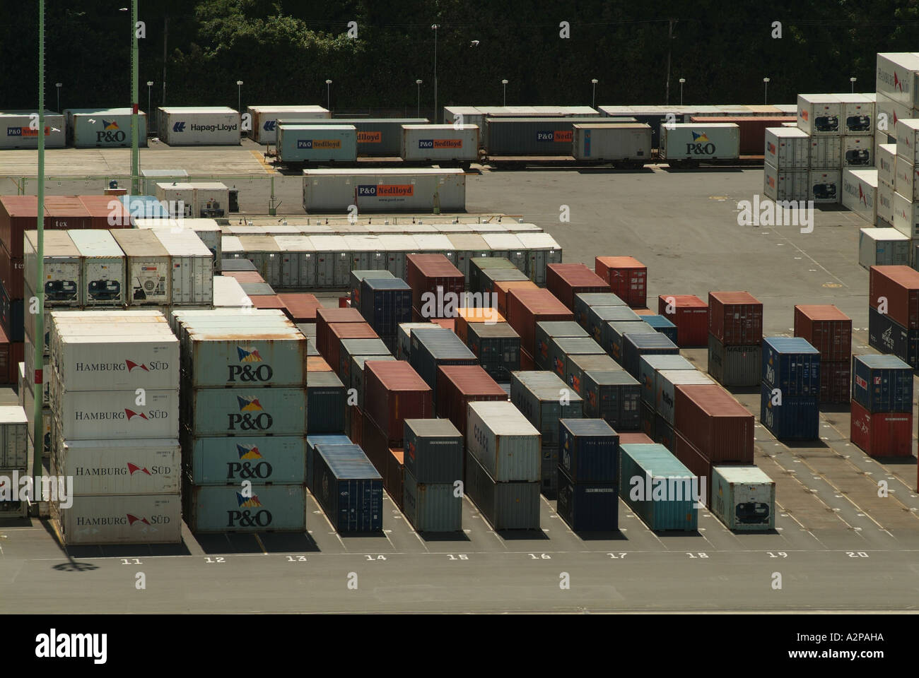 Shipping containers on Otago docks, New Zealand Stock Photo - Alamy