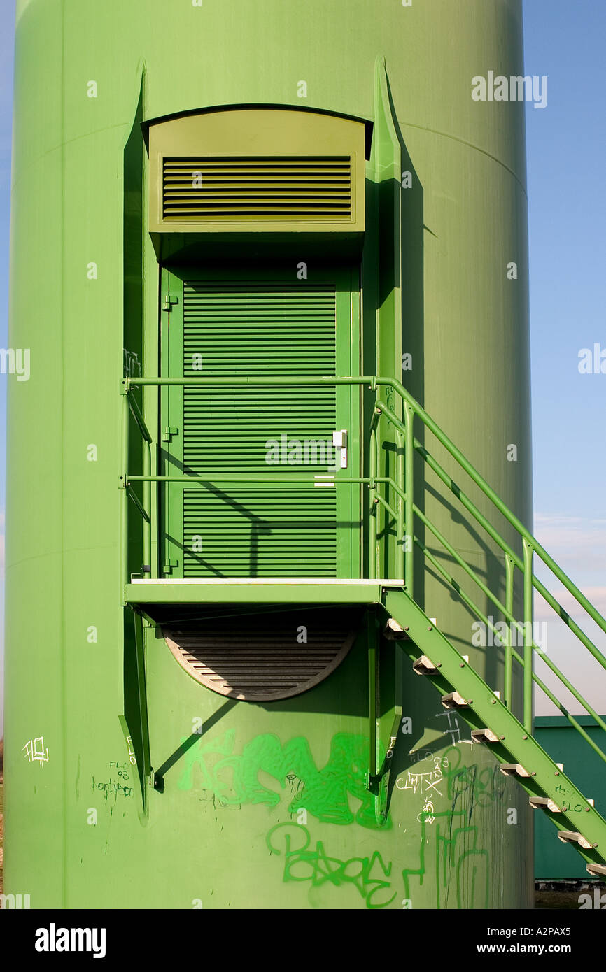 entrance door to a wind engine; wind turbine Stock Photo - Alamy