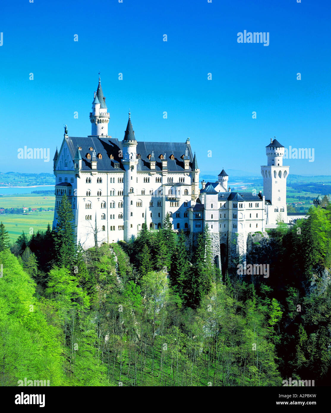 Neuschwanstein Castle erected by King Ludwig II. of Bavaria of Eduard ...