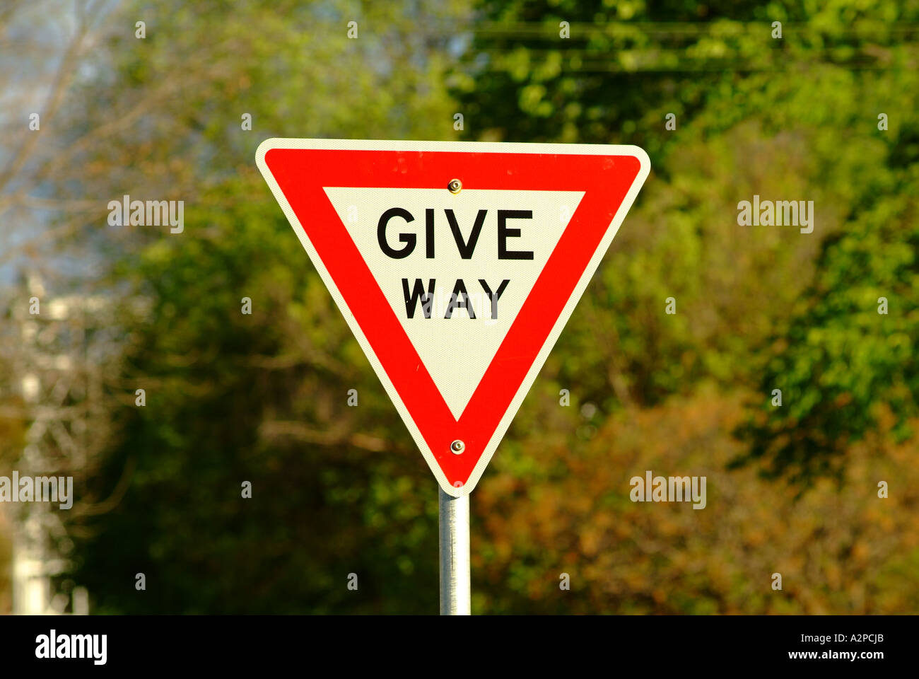 Give Way street road sign Stock Photo - Alamy
