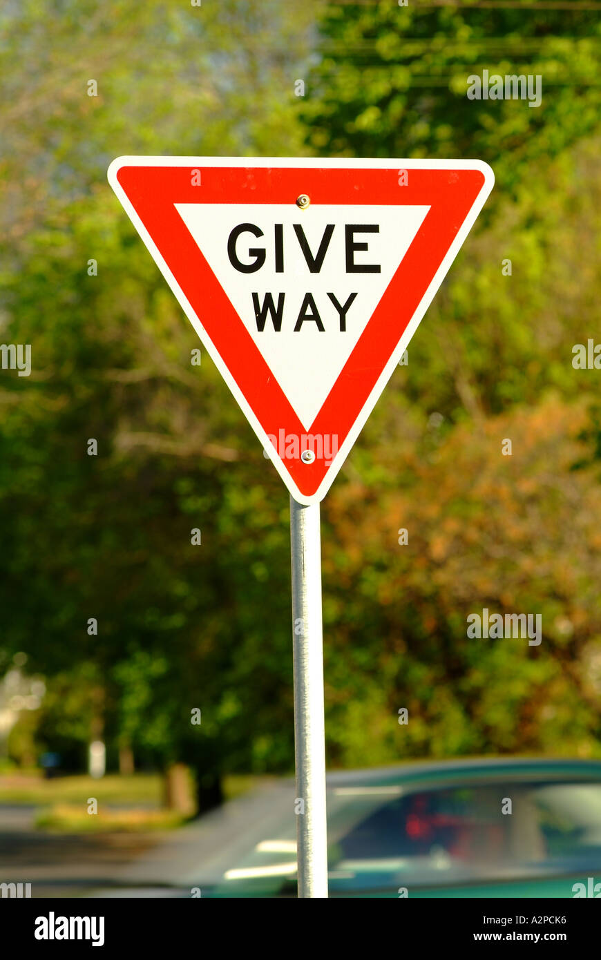 Give Way street road sign Stock Photo - Alamy