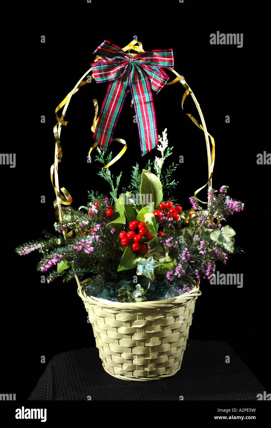 a christmas flower basket Stock Photo - Alamy