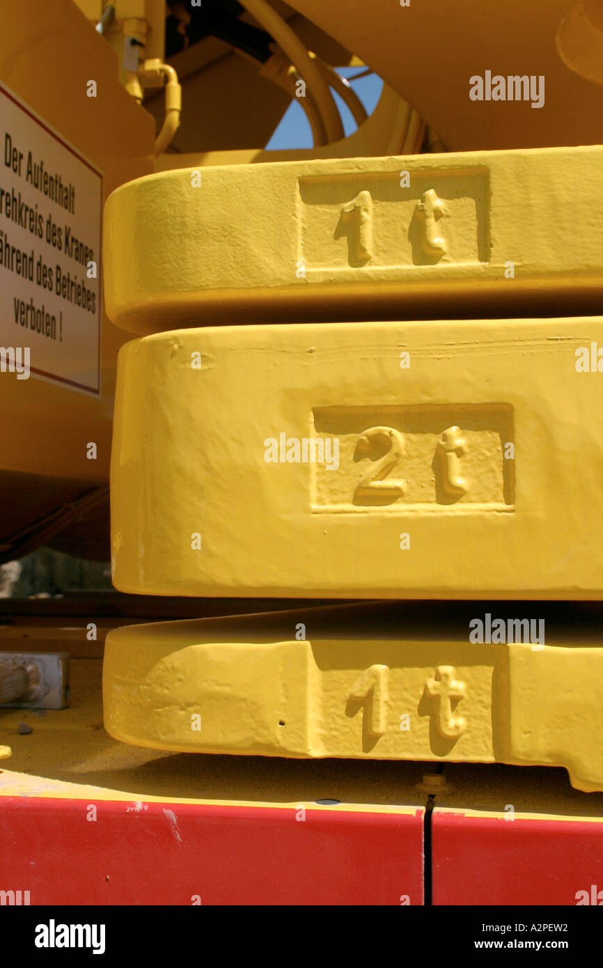 weights on a crane Stock Photo - Alamy
