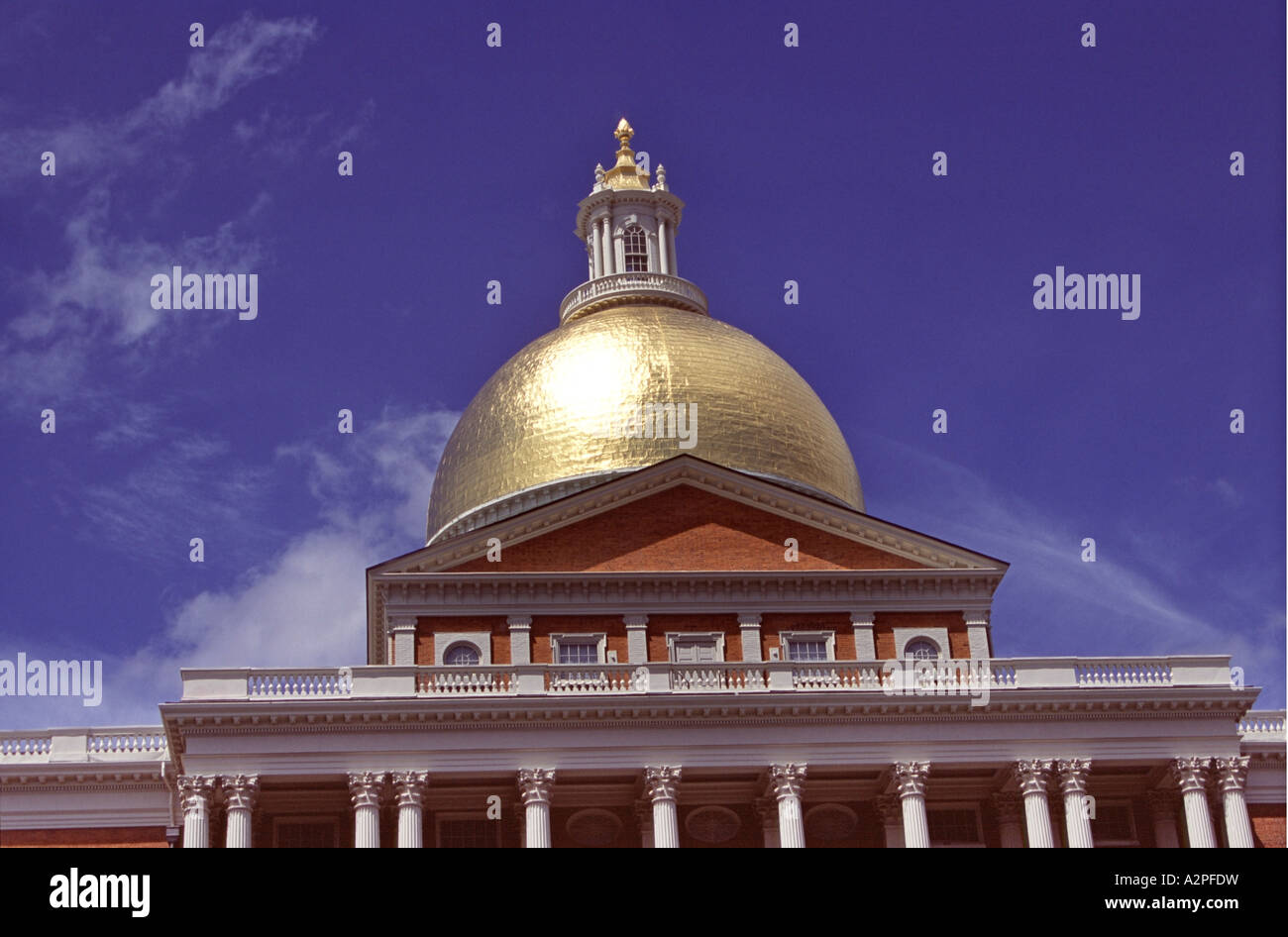 Dome of State House, Boston, Massachusetts, New England, USA. Designed ...