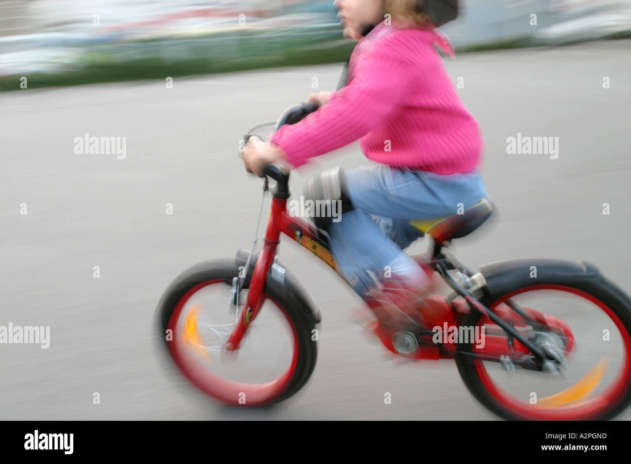 little girl on bicycle Stock Photo - Alamy