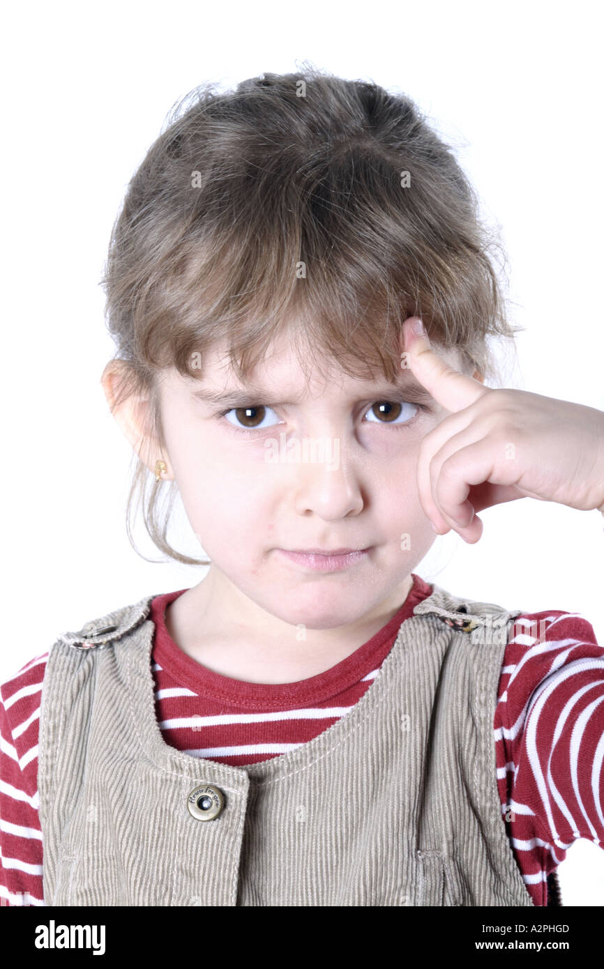 little girl thinking Stock Photo - Alamy