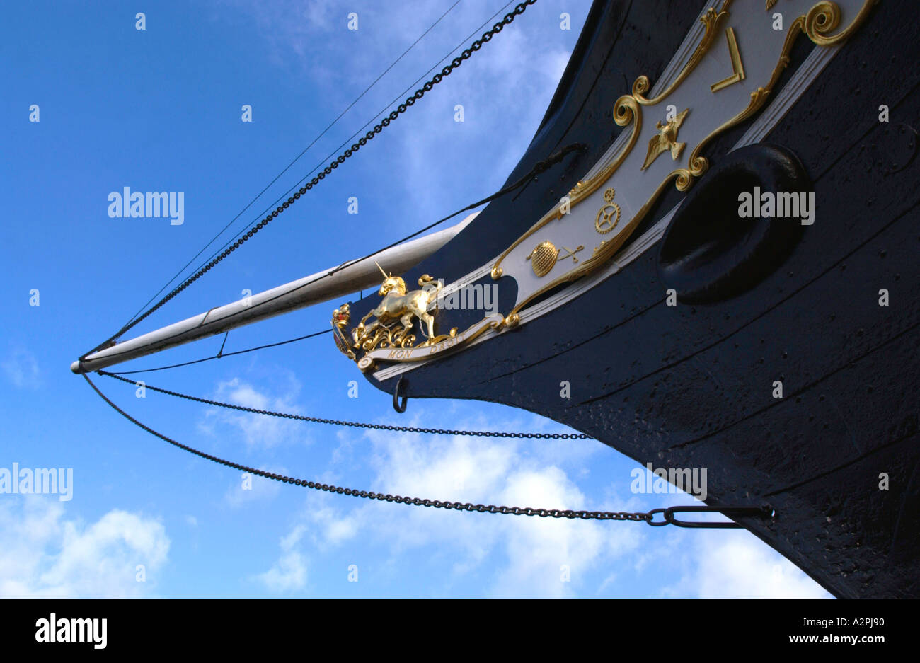 Bow of the SS Great Britain iron ocean-going passenger steamship built ...