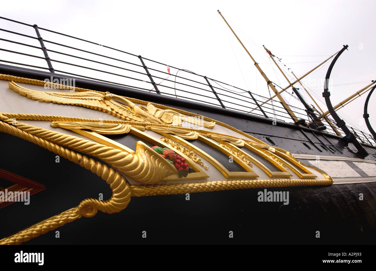 Ornate stern detail of SS Great Britain built by Victorian engineer ...