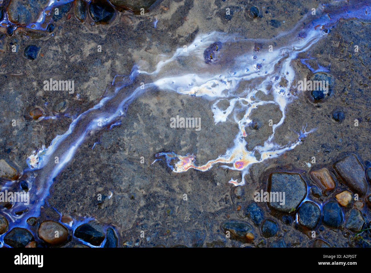Oil seeping from the ground. Horizontal Stock Photo - Alamy