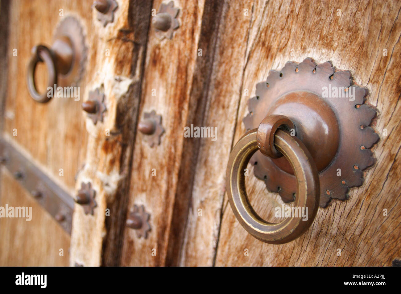 Detail of antique door handle, India. Horizontal Stock Photo - Alamy