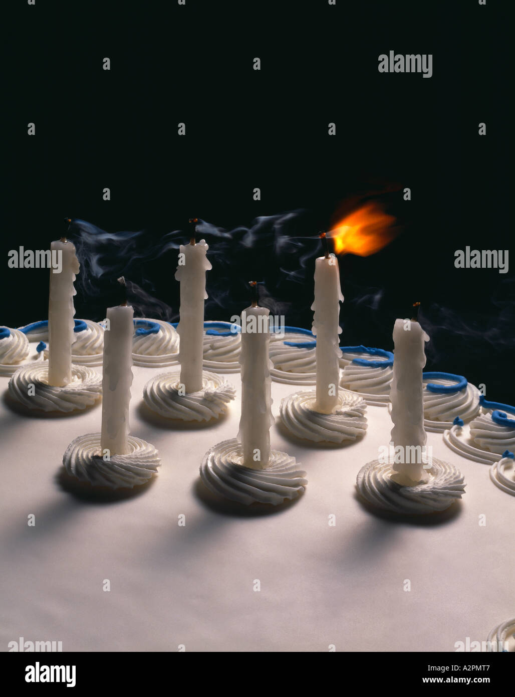 Cake With candles Stock Photo - Alamy