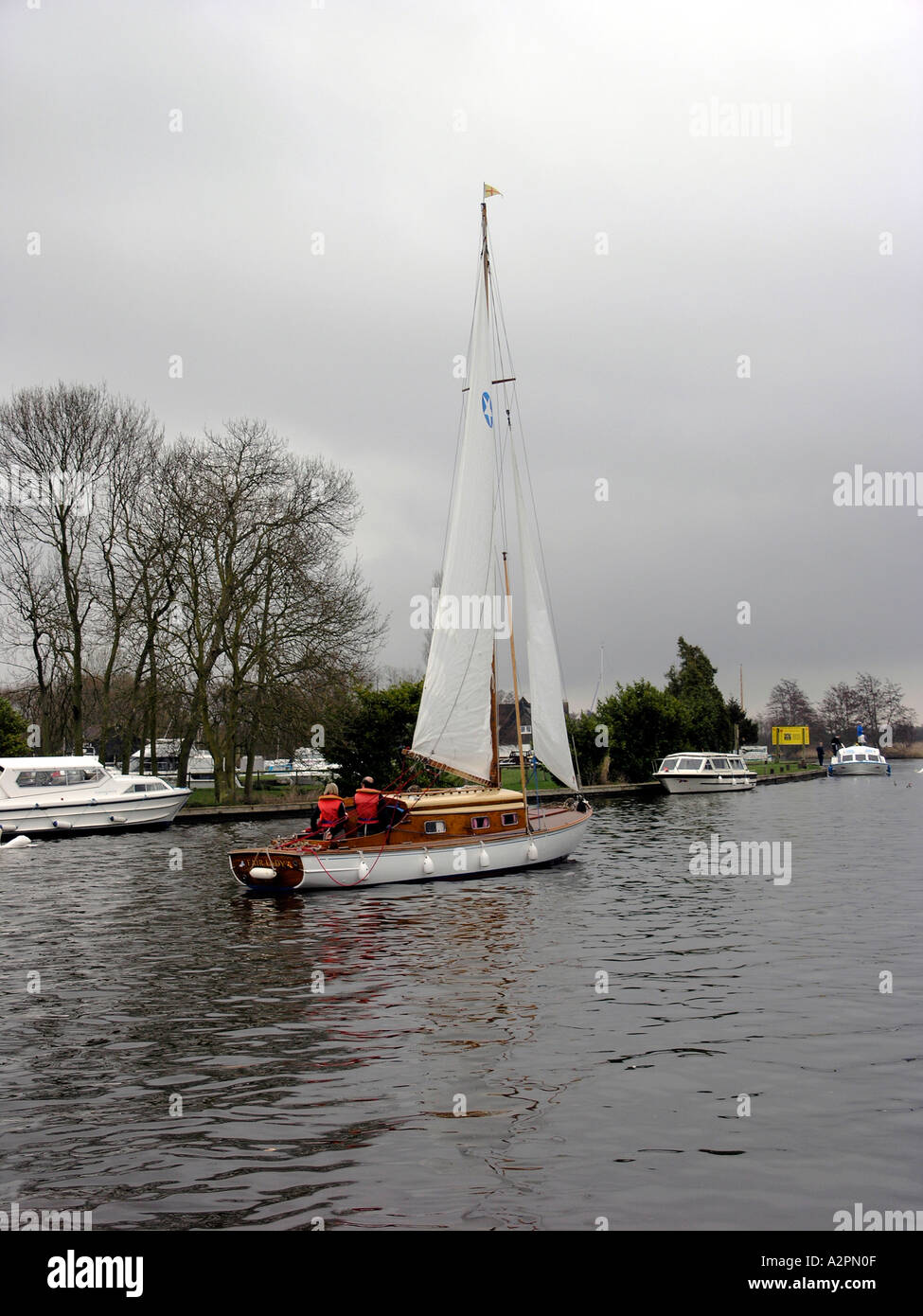 Sailing on the River Bure at Horning Stock Photo - Alamy