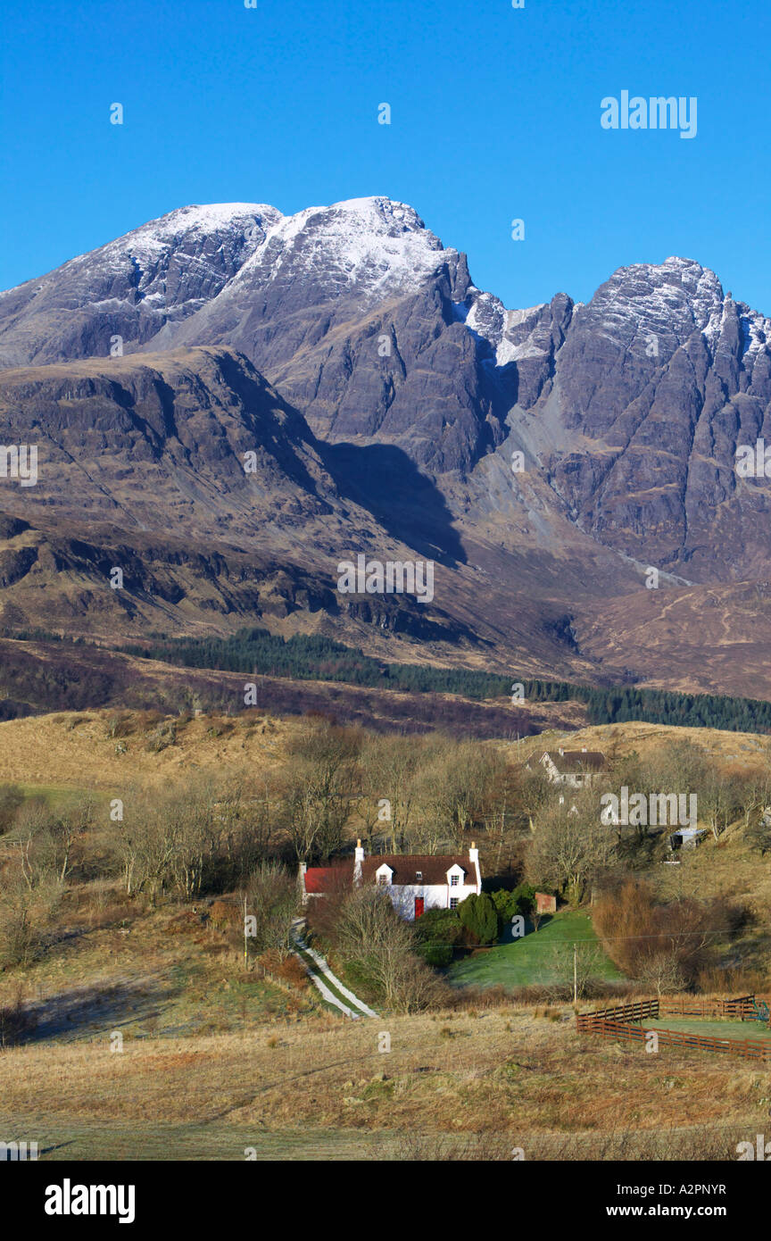 Blaven and cottage in Torrin, Isle of Skye, Scotland Stock Photo - Alamy