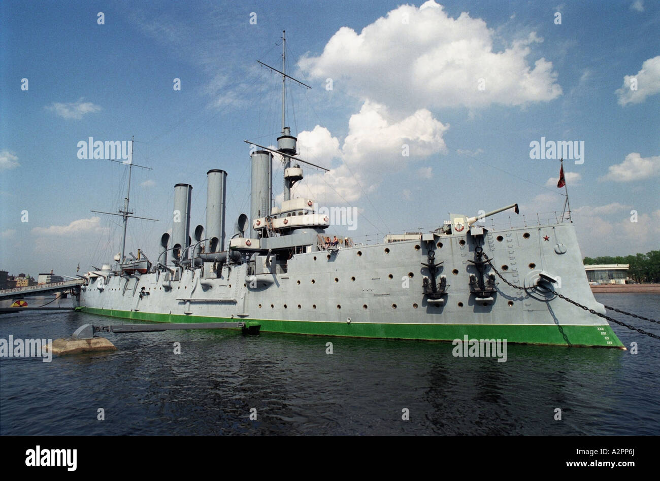 The battleship "Aurora", which fired the first shot in the Russian ...