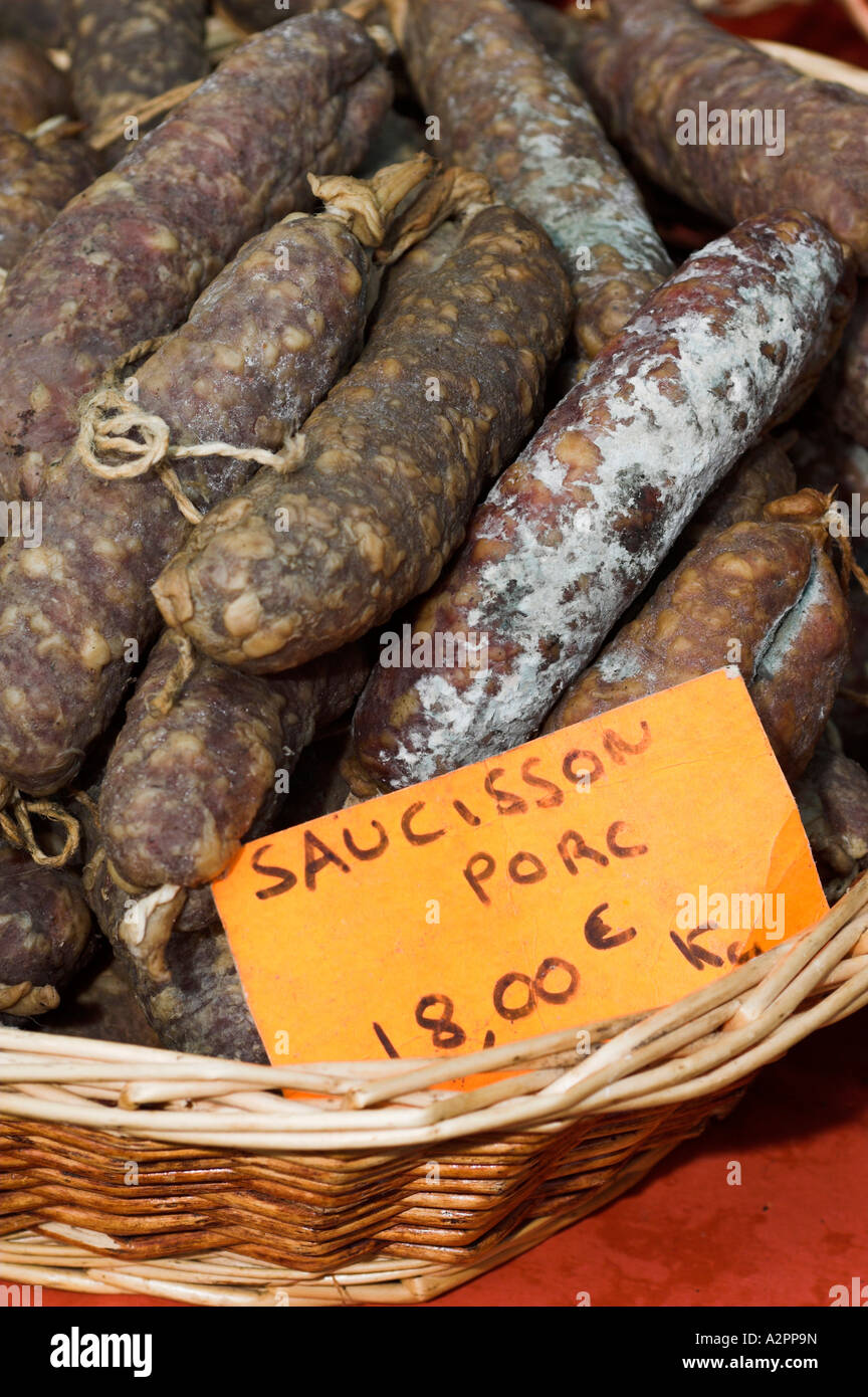 Corsica market sausage hi-res stock photography and images - Alamy