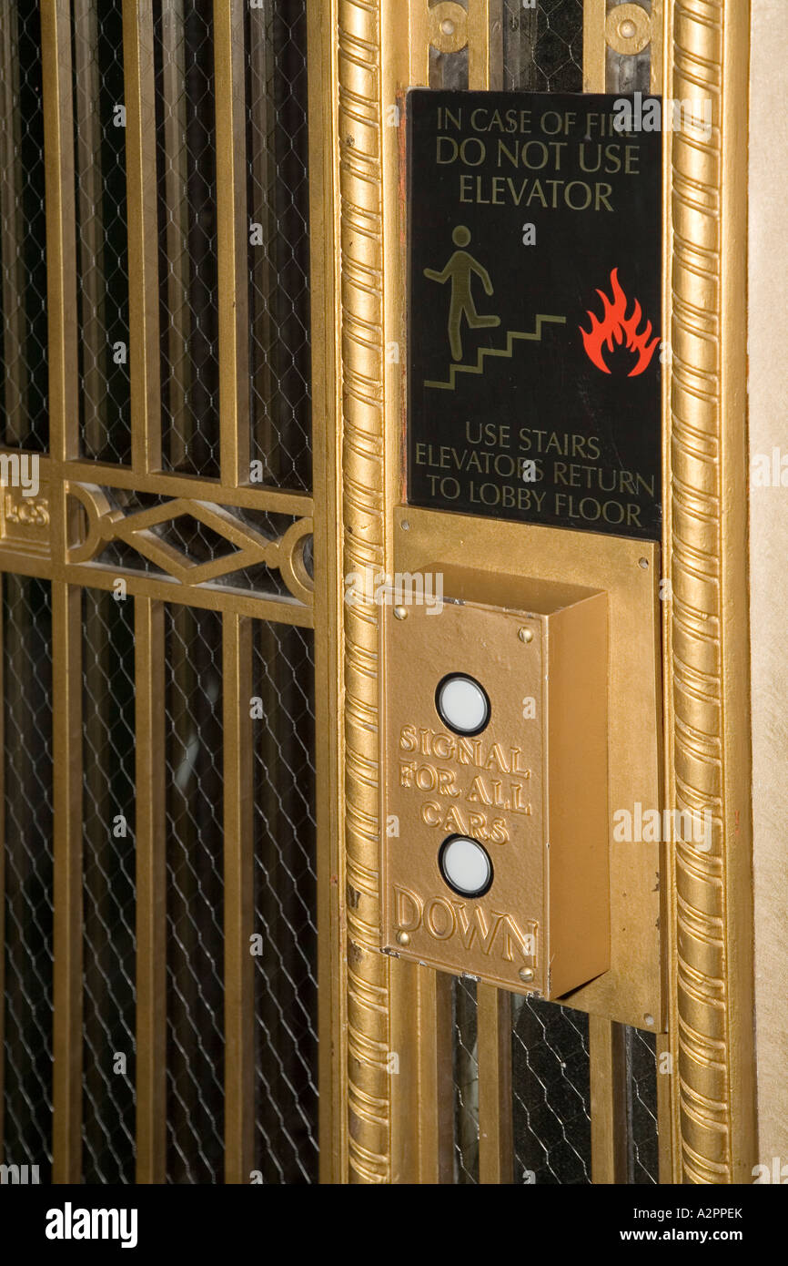 Control buttons for elevator in the Smith Tower Seattle USA Stock Photo ...