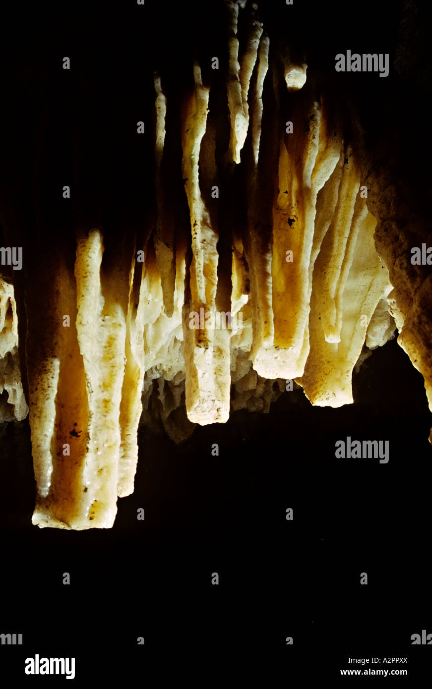 Broken stalactites in cave South Africa Stock Photo - Alamy