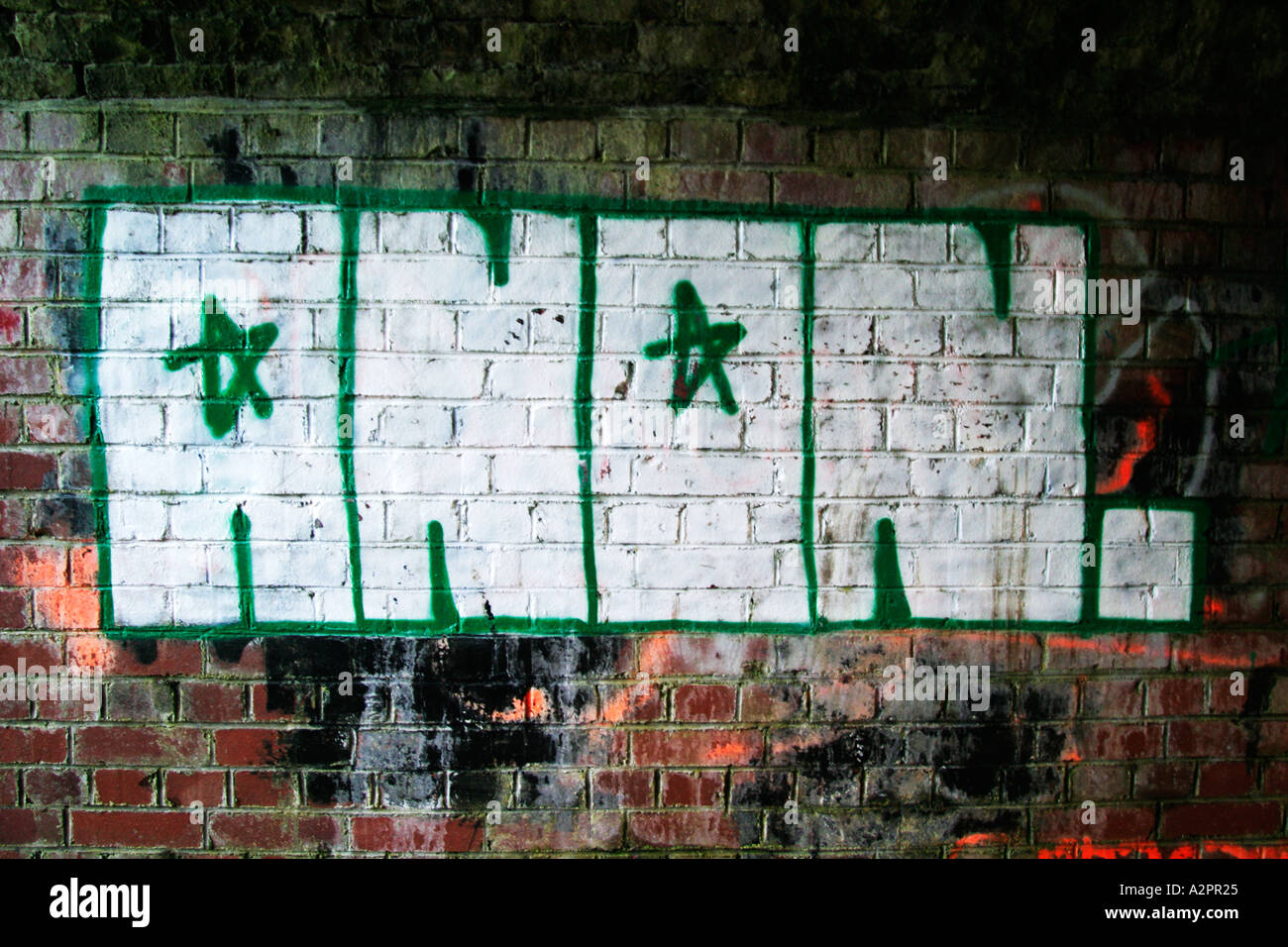 graffiti under railway bridge Cricklade Wiltshire England 2005 Stock ...