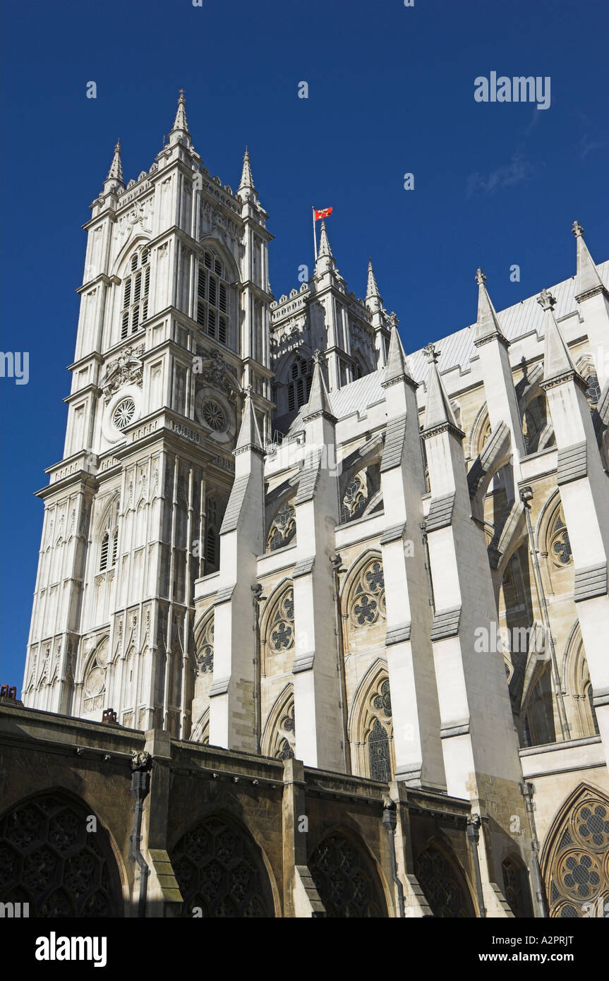 Side Facade of Westminster Abbey, London, photographed across the ...