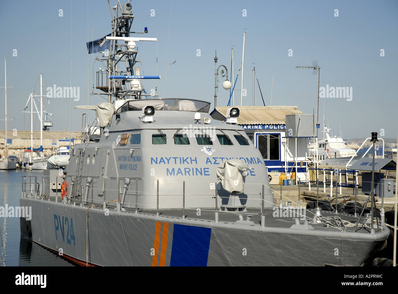 Marine police boat in Larnaka Marina Cyprus Stock Photo - Alamy