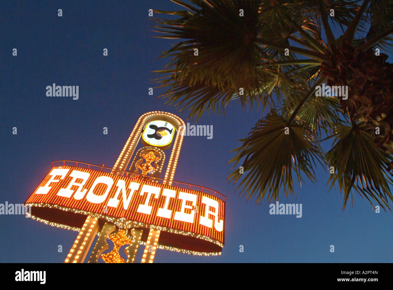 Frontier Hotel neon sign One of the older hotels of Las Vegas built in ...