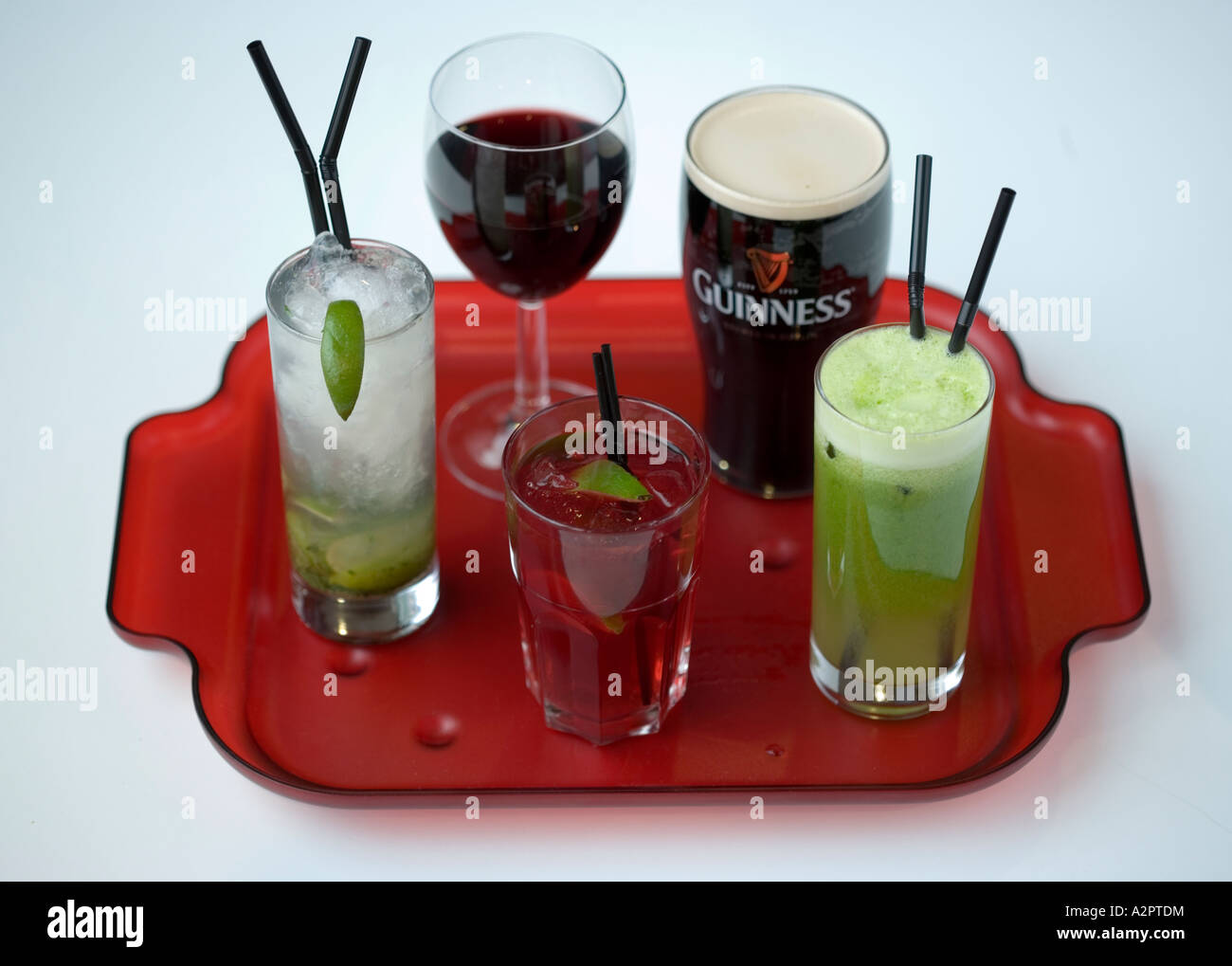 A Tray of Drinks Stock Photo - Alamy