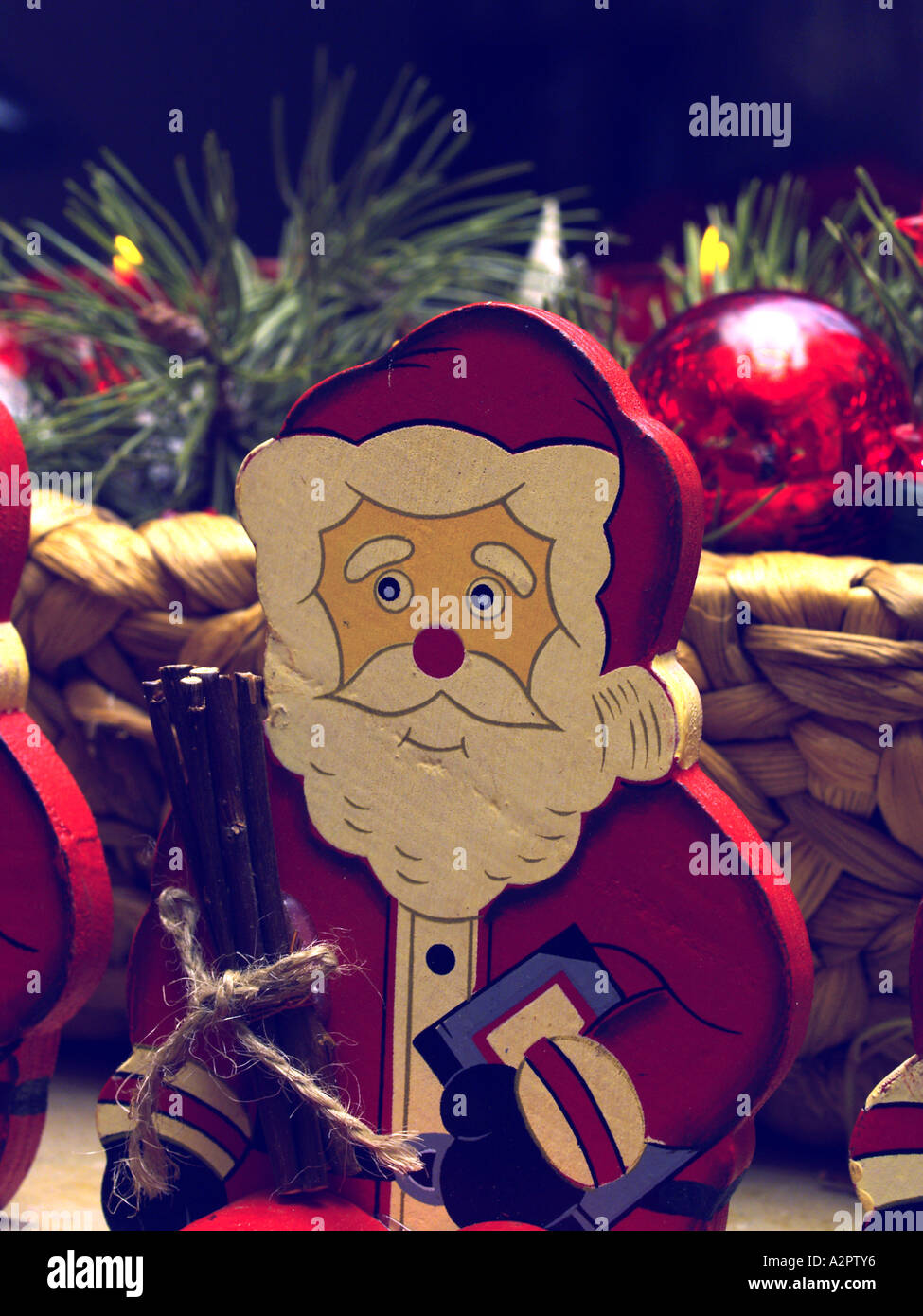 Santa sitting on a window sill Stock Photo - Alamy
