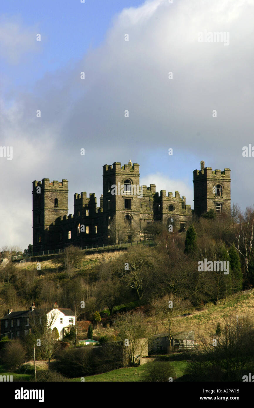 View of Riber Castle a folly above Matlock in Derbyshire England built ...