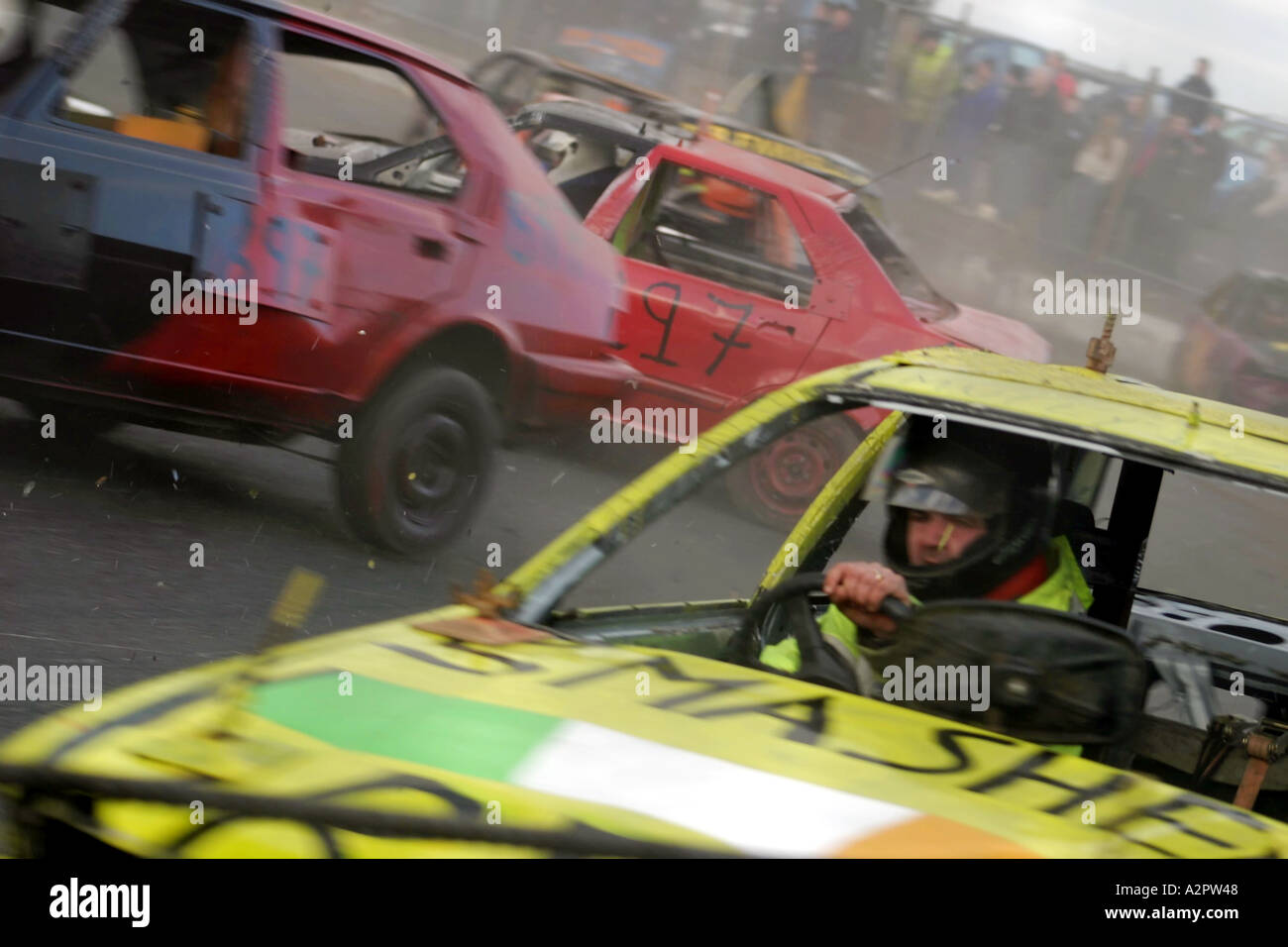 Banger racing Nutts Corner Stock Photo - Alamy