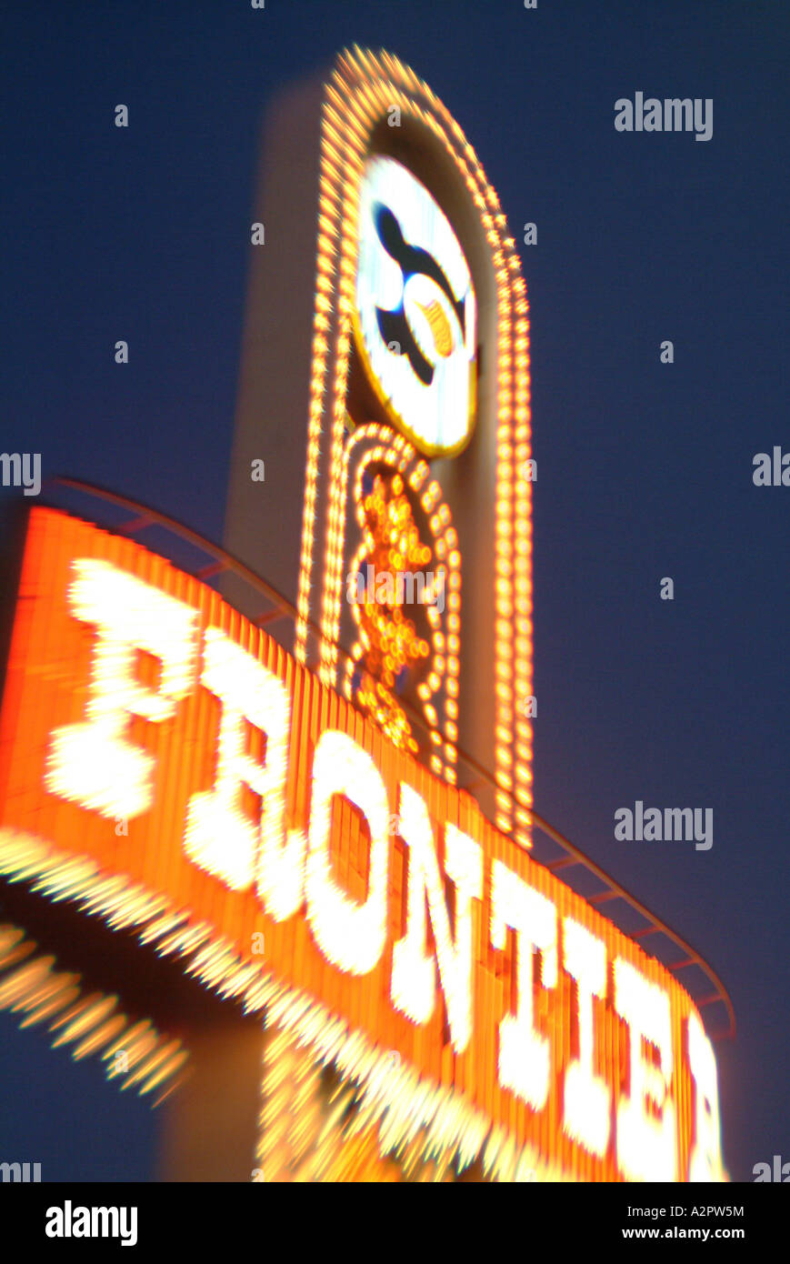 Frontier Hotel One of the older hotels of Las Vegas built in 1963 neon ...