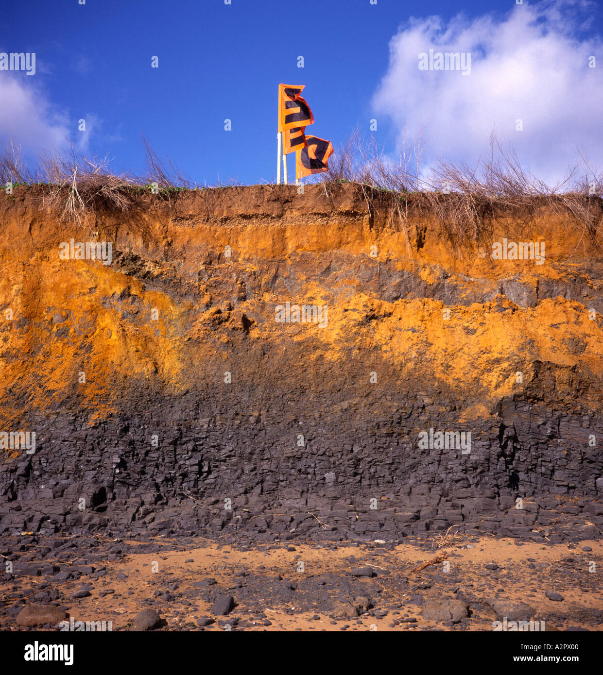 Bawdsey cliff erosion Suffolk England Stock Photo - Alamy