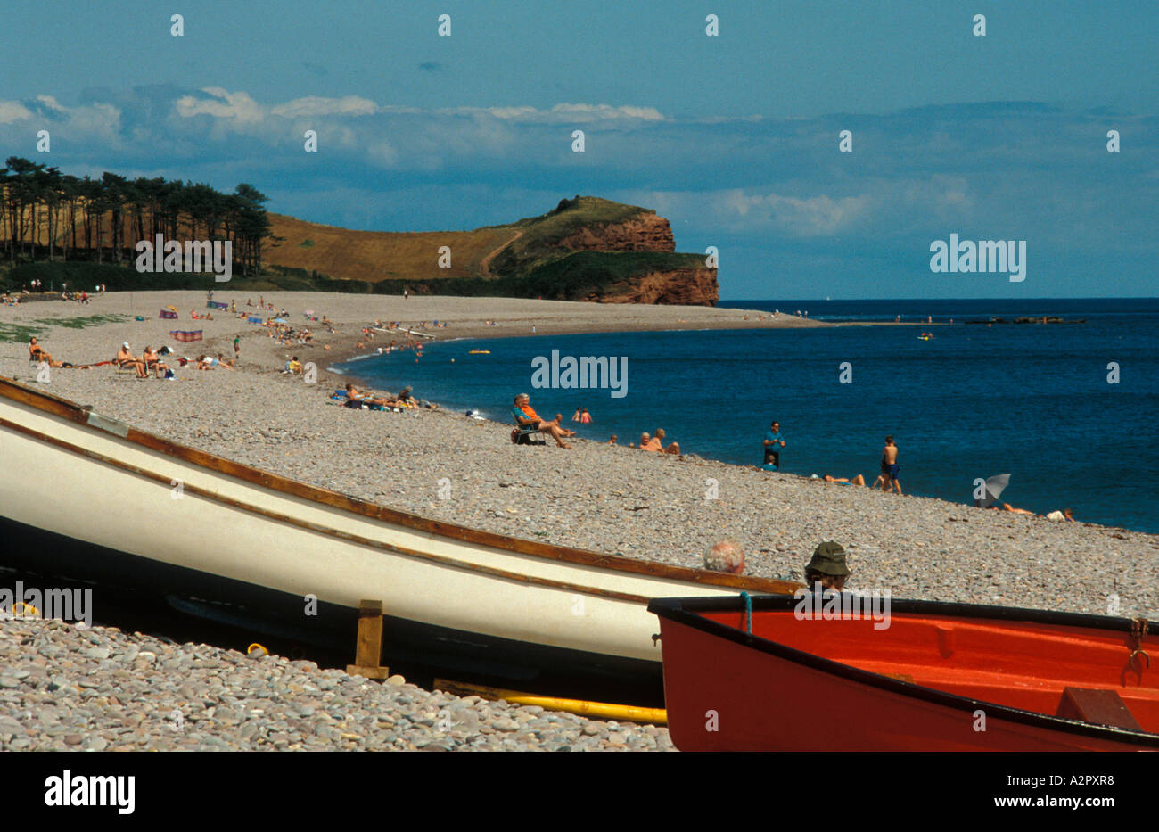 Beach scene Budleigh Salterton Devon England Stock Photo - Alamy