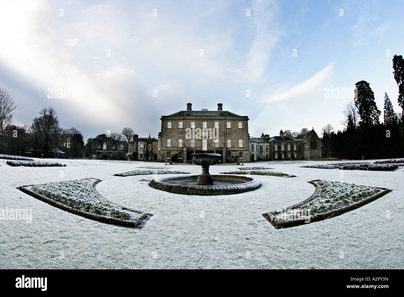 Landscape format image of Haddo House Estate in winter near Aberdeen ...