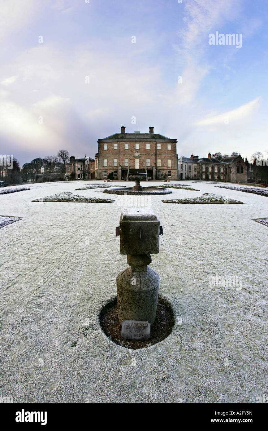 Portrait format image of Haddo House Estate in winter near Aberdeen ...