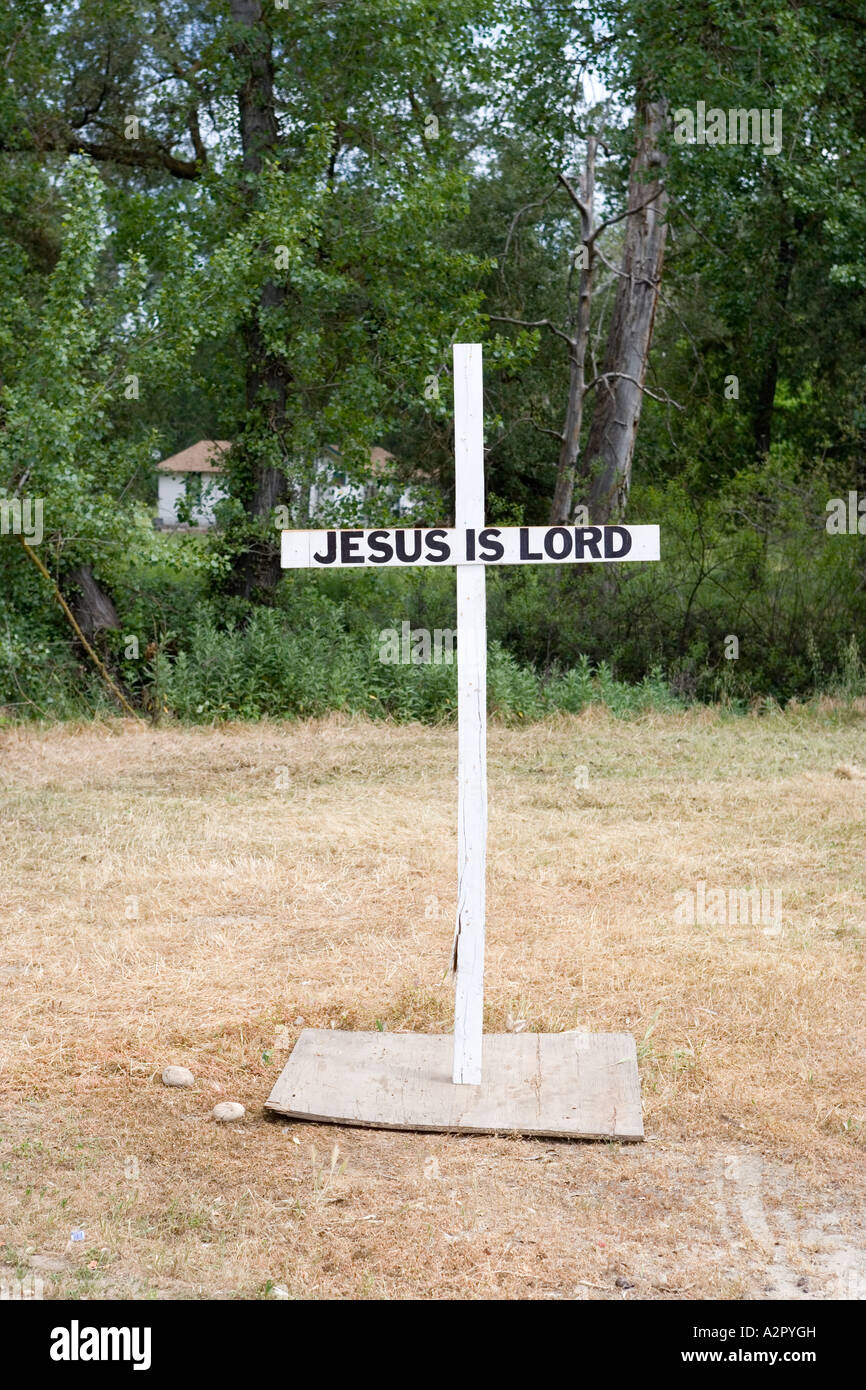 Jesus Is Lord Cross Stock Photo - Alamy
