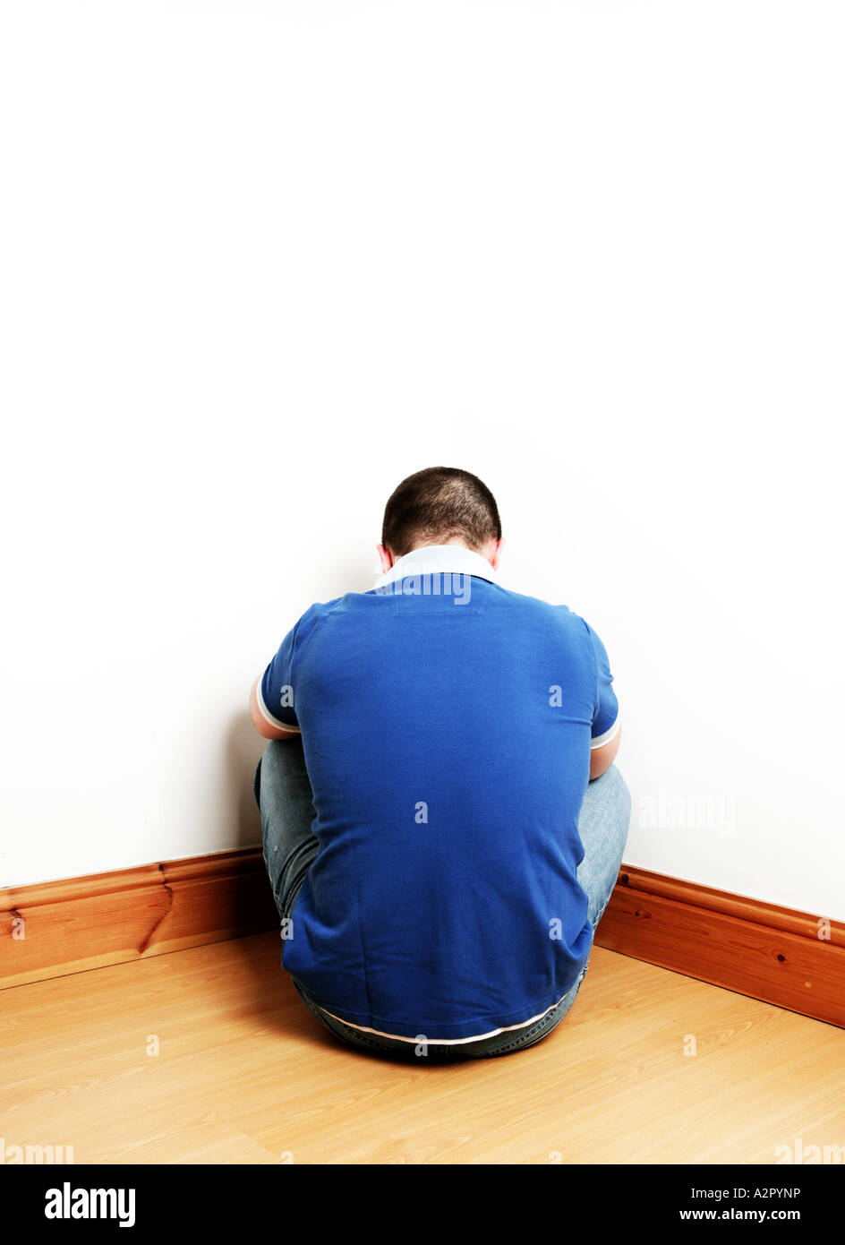 A full frame contemporary portrait image of a white male sitting facing ...