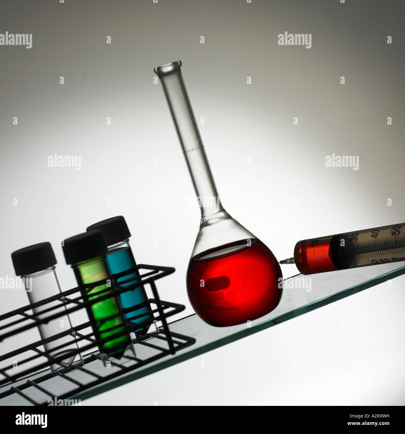 Shelf with Glassware Medical Stock Photo - Alamy