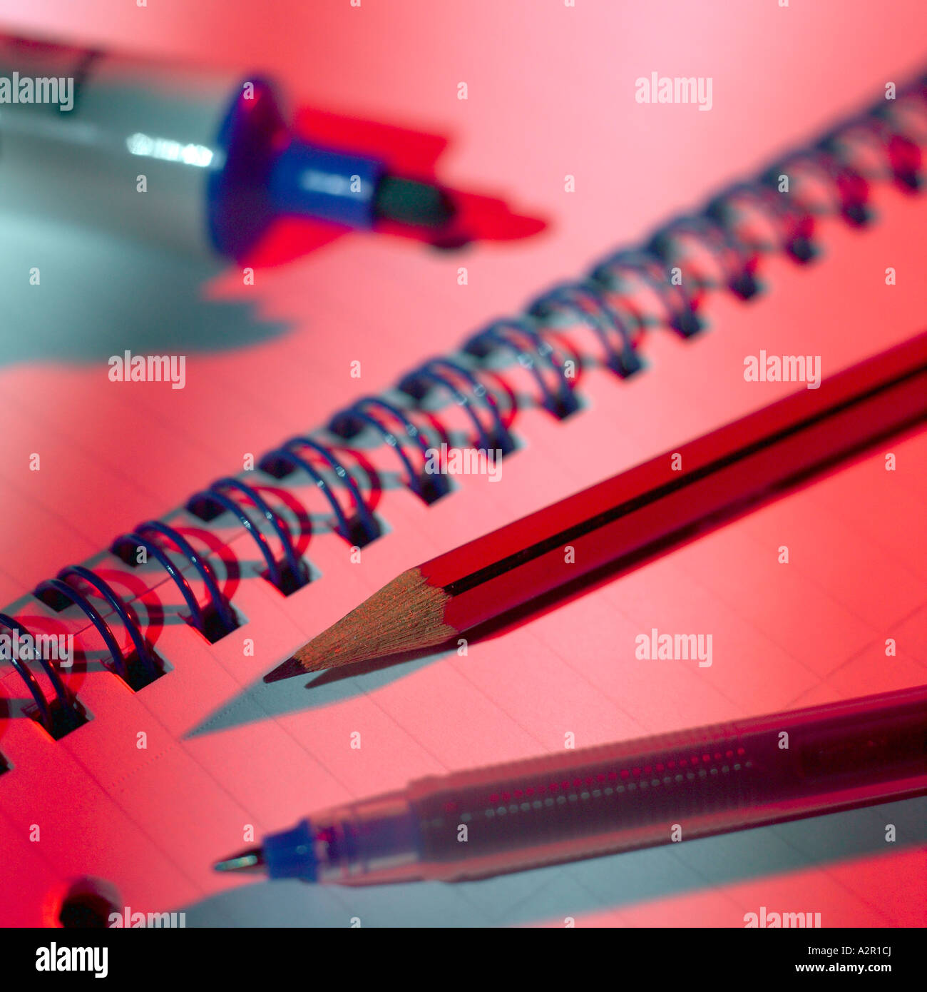 Note Pad with Pen/Pencil Stock Photo - Alamy