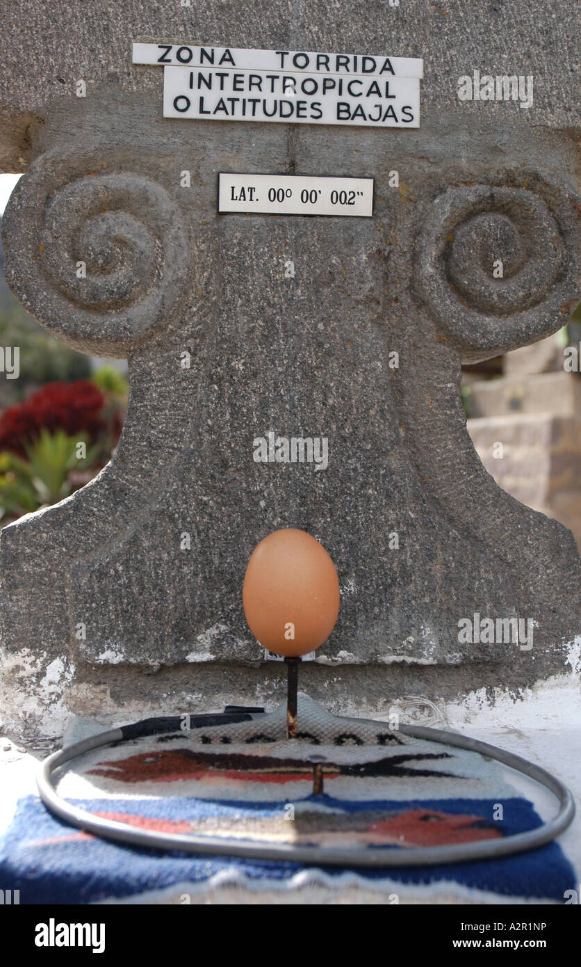 Hen's egg balancing on the nail on its pointed end on the equator line ...