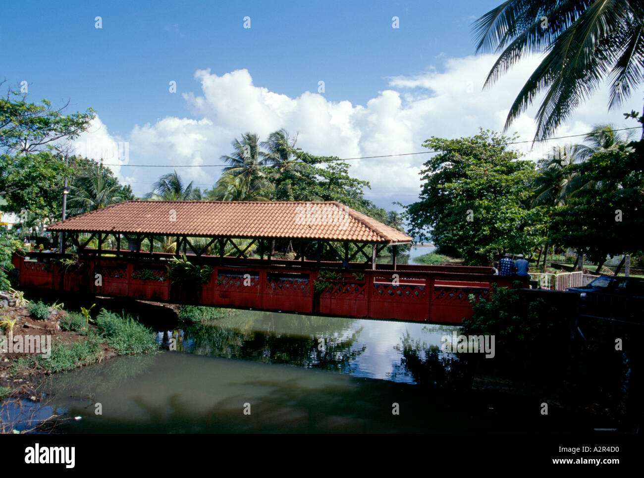 Martinique Marigot pedestrian bridge Stock Photo - Alamy